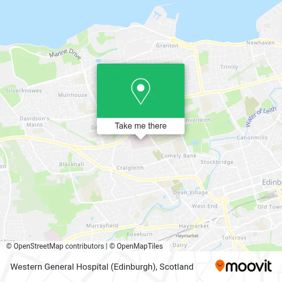How to Get to Western General Hospital (Edinburgh) by Bus, Train or ...