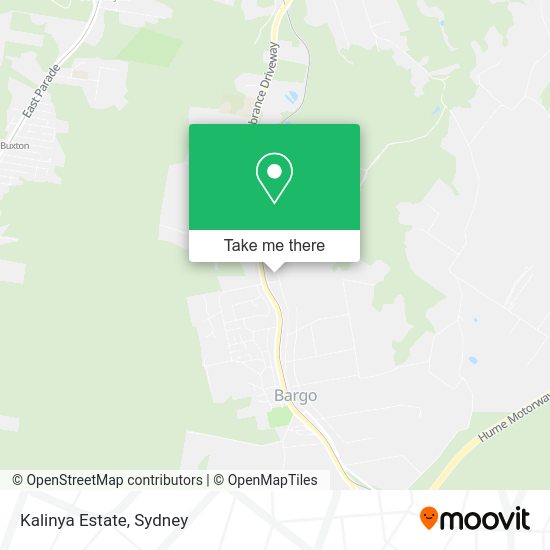 How to get to Kalinya Estate in Bargo by bus or train?