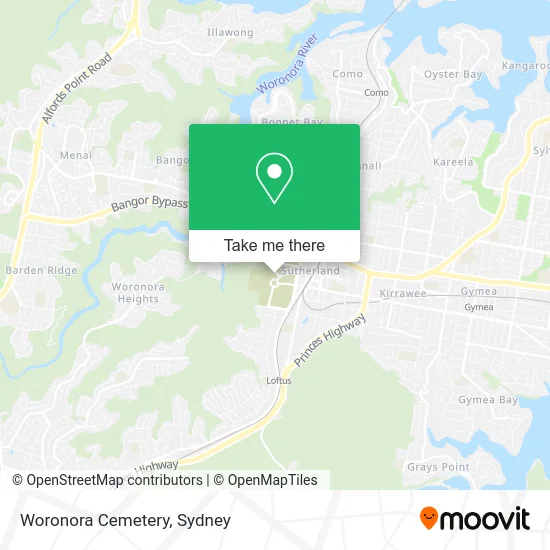 How to Get to Woronora Cemetery in Sutherland (NSW) by Bus, Train or Ferry?