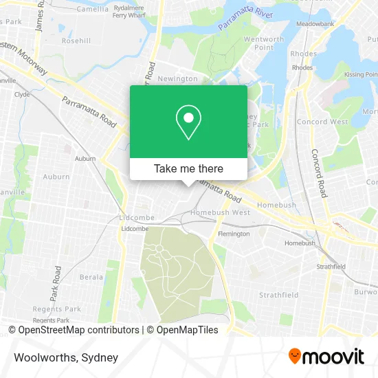 How to Get to Woolworths in Lidcombe by Bus, Train, Light Rail or Metro?