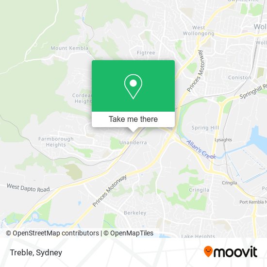 How to get to Treble in Unanderra by Train or Bus?