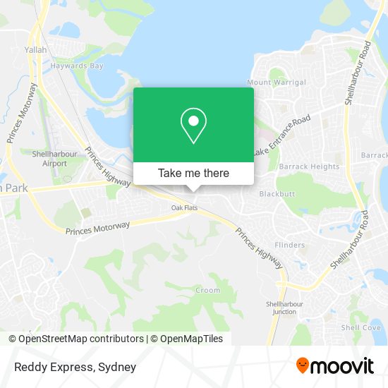 How to get to Reddy Express in Oak Flats by train or bus?