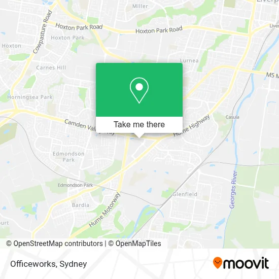 How to Get to Officeworks in Casula by Bus or Train?