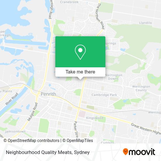 How to get to Neighbourhood Quality Meats in Penrith by bus or train?