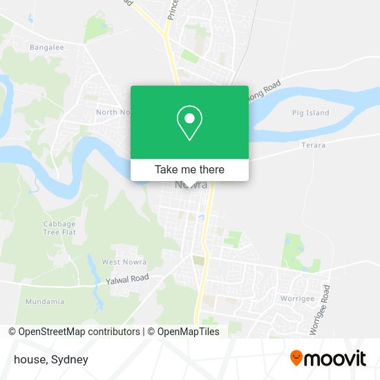 How to get to house in Nowra by bus or train?