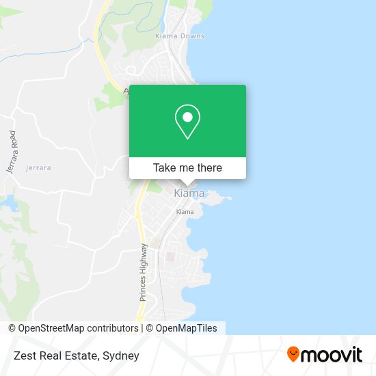 How to get to Zest Real Estate in Kiama by bus or train?