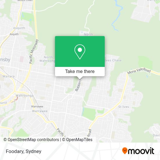How to get to Foodary in North Turramurra by bus, train or metro?