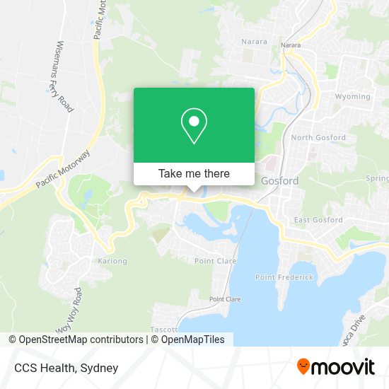 How to get to CCS Health in West Gosford by bus or train?