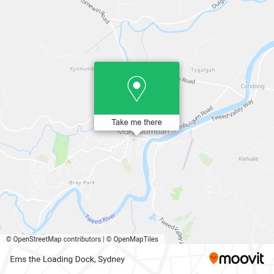 How to get to Ems the Loading Dock in Murwillumbah by bus or train?