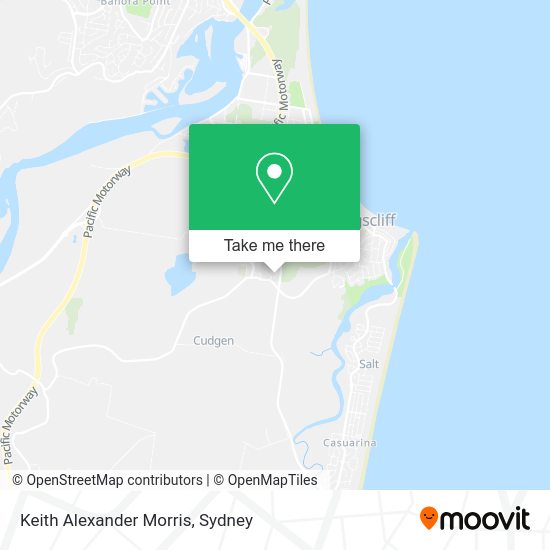 How to get to Keith Alexander Morris in Cudgen by bus or train?