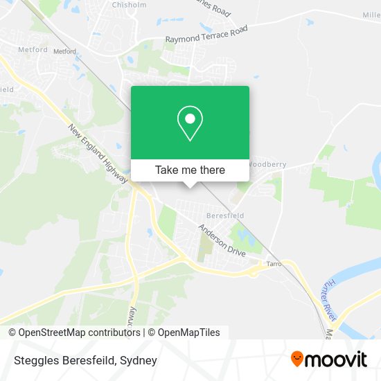 How to get to Steggles Beresfeild in Beresfield by bus or train?