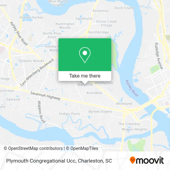 ¿Cómo llegar a Plymouth Congregational Ucc en West Ashley en autobús?