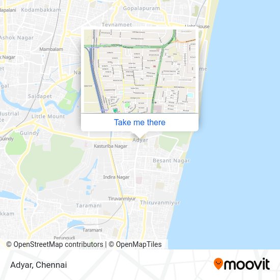 How to Get to Adyar in Mylapore Tiruvallikk by Bus or Train?