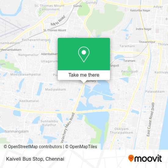 How to get to Kaiveli Bus Stop in Mambalam Gundy by bus or train?