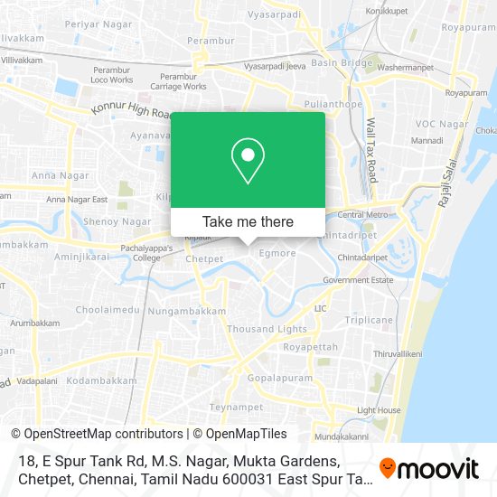 How to Get to 18, E Spur Tank Rd, M.S. Nagar, Mukta Gardens, Chetpet ...