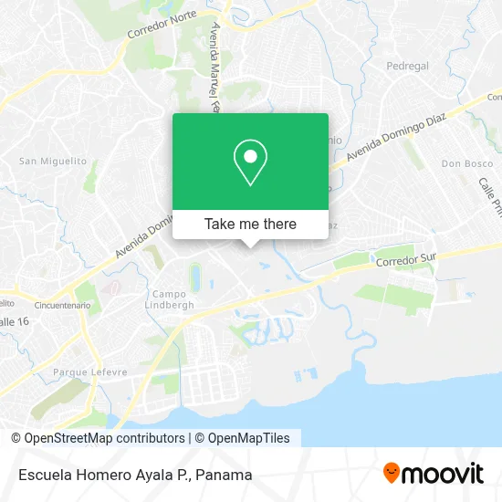 ¿Cómo llegar a Escuela Homero Ayala P. en Juan Díaz en autobús o metro?