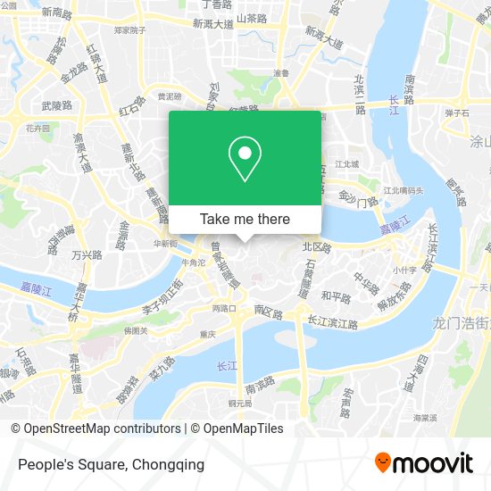 How to Get to People's Square in 渝中区 by Bus or Metro?