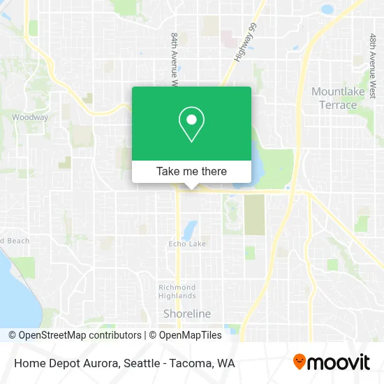 ¿Cómo llegar a Home Depot Aurora en Shoreline en autobús o tren ligero?