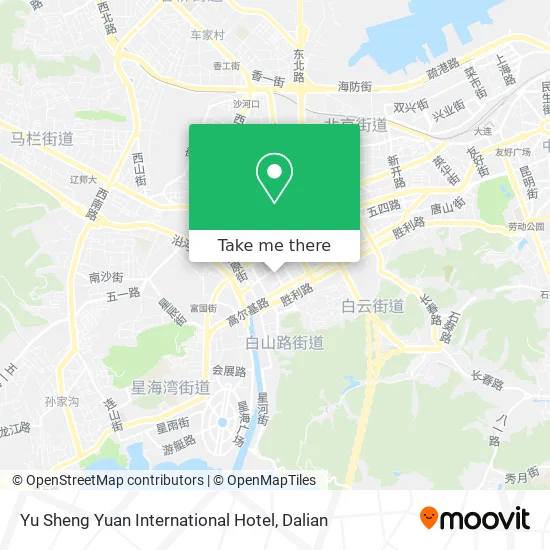 How to Get to Yu Sheng Yuan International Hotel in 沙河口区 by Bus or Metro?