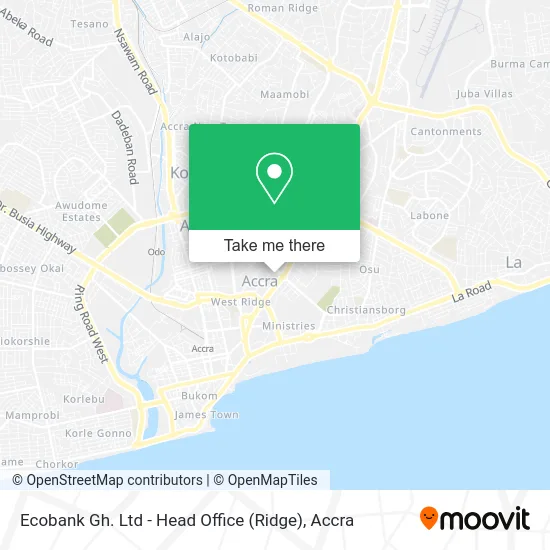 How to Get to Ecobank Gh. Ltd - Head Office (Ridge) in Accra by Bus?