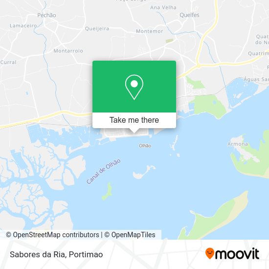 Como chegar a Sabores da Ria em Olhão por autocarro ou comboio?