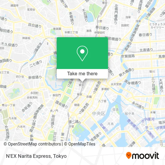 How to Get to N'EX Narita Express in Chiyoda Ward by Metro, Bus or Train?