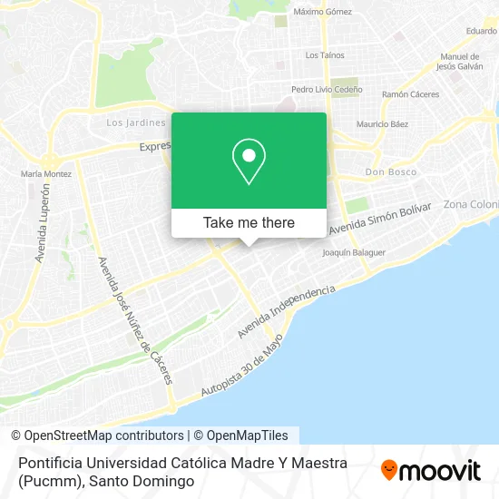 ¿Cómo llegar a Pontificia Universidad Católica Madre Y Maestra (Pucmm ...