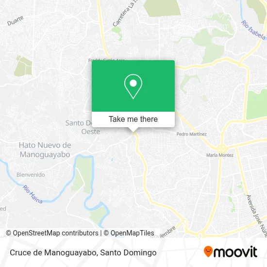 ¿Cómo llegar a Cruce de Manoguayabo en Santo Domingo en autobús o metro?