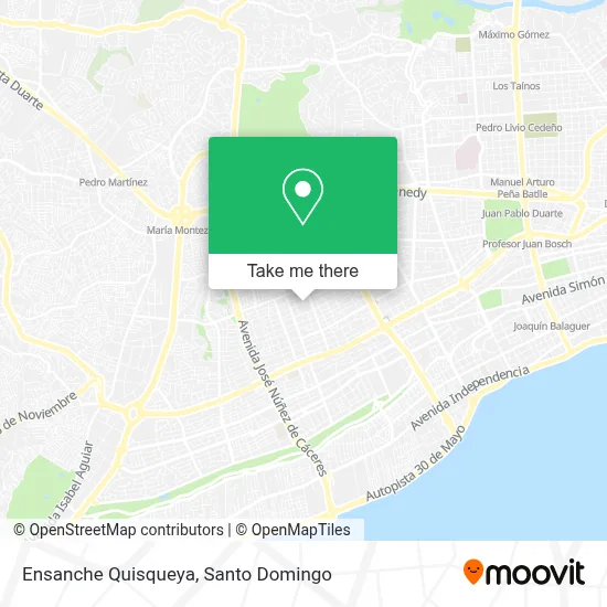 ¿Cómo llegar a Ensanche Quisqueya en Distrito Nacional en autobús o metro?