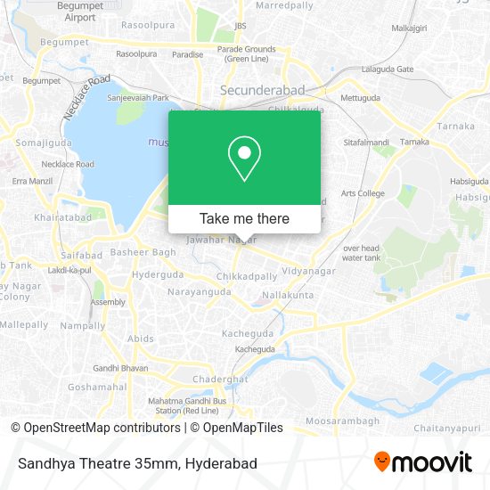 How to Get to Sandhya Theatre 35mm in Hyderabad by Bus, Metro or Train?