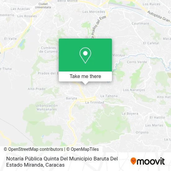 ¿Cómo llegar a Notaría Pública Quinta Del Municipio Baruta Del Estado ...
