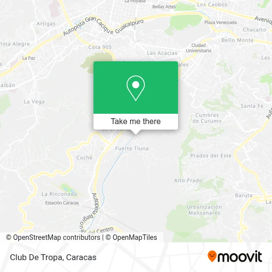 ¿Cómo llegar a Club De Tropa en Distrito Federal en metro o autobús?