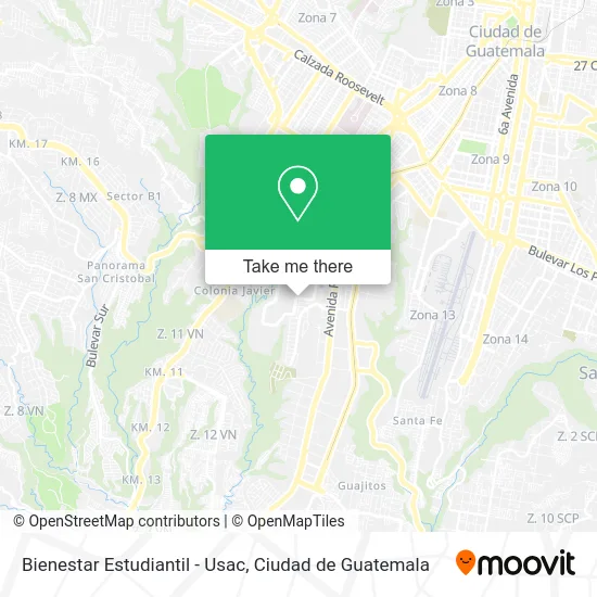 ¿Cómo llegar a Bienestar Estudiantil - Usac en Zona 12 en autobús?