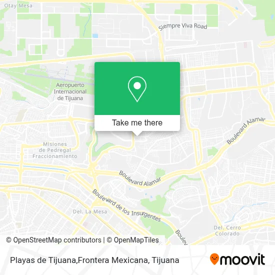 ¿Cómo llegar a Playas de Tijuana,Frontera Mexicana en autobús?