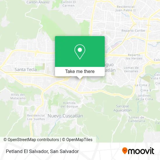 ¿Cómo llegar a Petland El Salvador en Antiguo Cuscatlán en autobús?