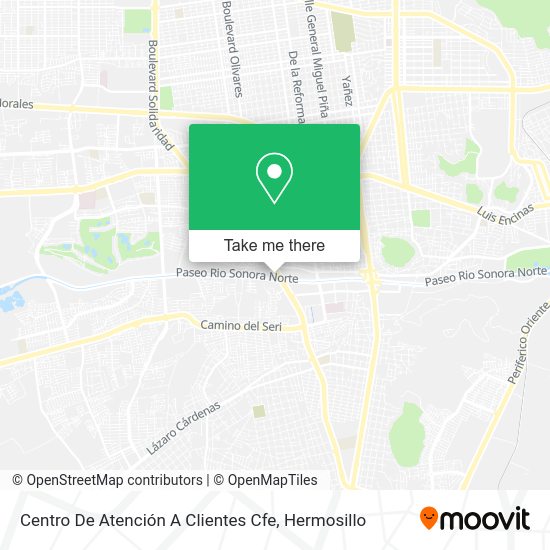 ¿Cómo llegar a Centro De Atención A Clientes Cfe en Hermosillo en autobús?