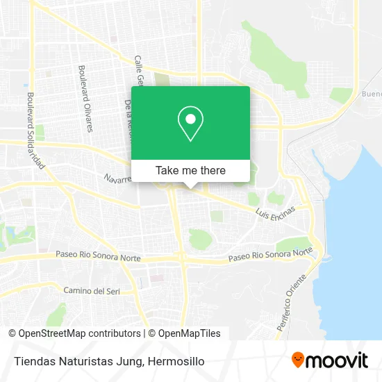 ¿Cómo llegar a Tiendas Naturistas Jung en Hermosillo en autobús?