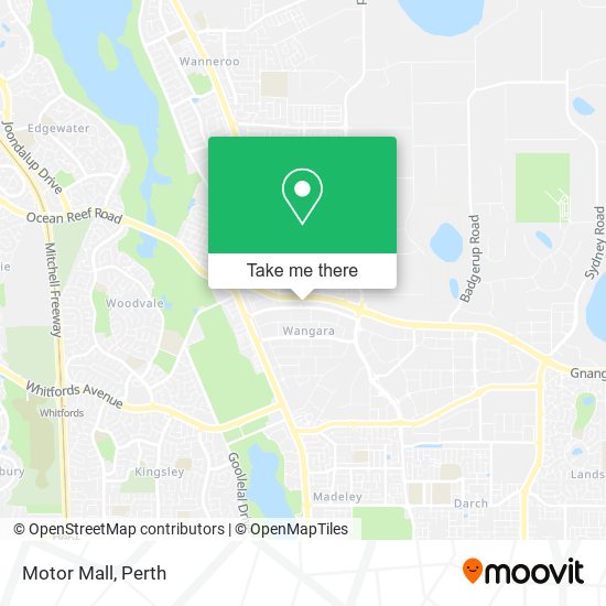 How to get to Motor Mall in Wangara by bus or train?