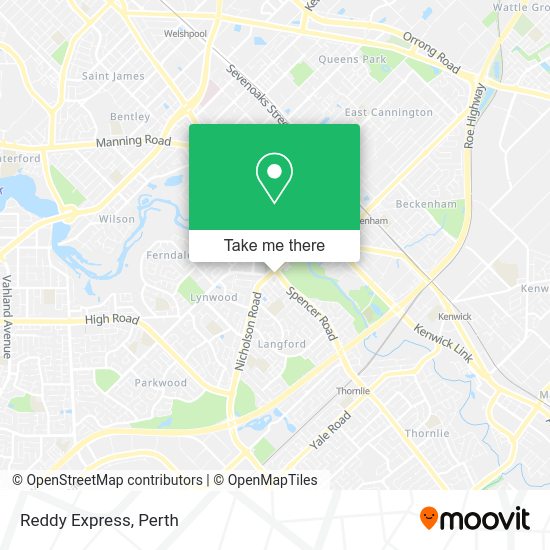 How to get to Reddy Express in Langford by bus or train?