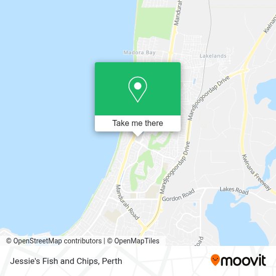 How to get to Jessie's Fish and Chips in Meadow Springs by bus or train?