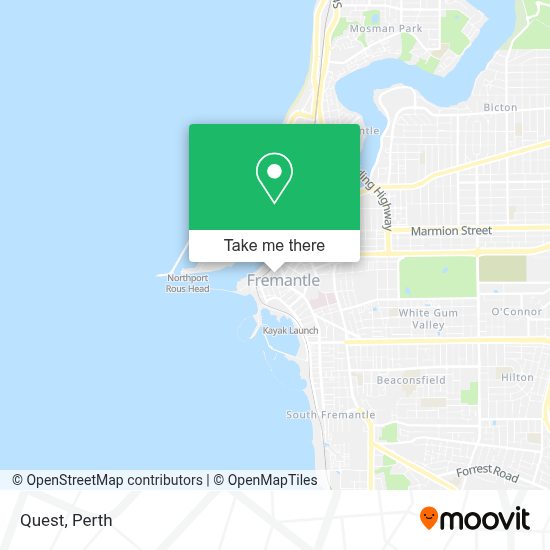 How to get to Quest in Fremantle by bus or train?