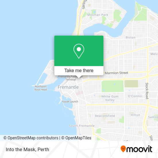 How to get to Into the Mask in Fremantle by bus or train?