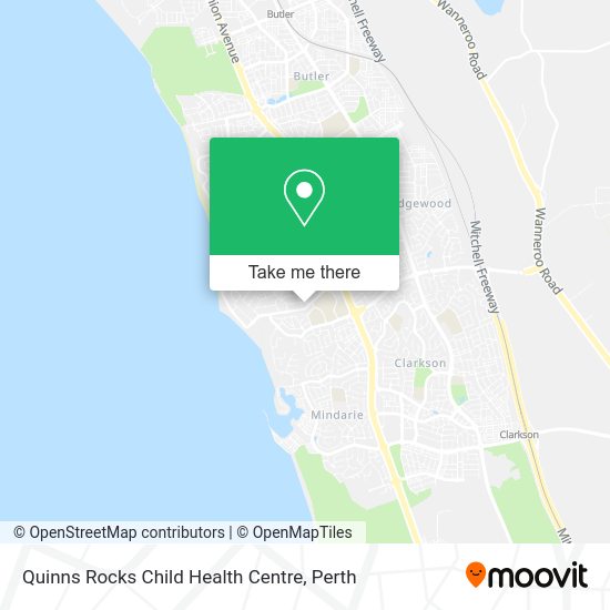 How to get to Quinns Rocks Child Health Centre by bus or train?
