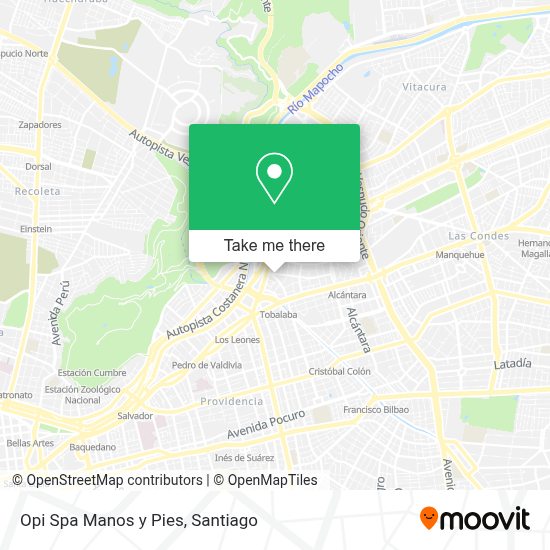 ¿Cómo llegar a Opi Spa Manos y Pies en Las Condes en Micro o metro?