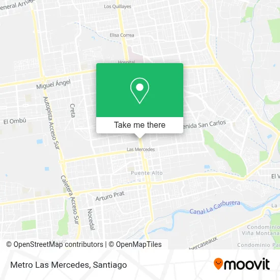 ¿Cómo llegar a Metro Las Mercedes en Puente Alto en metro o Micro?