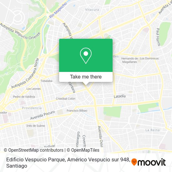 ¿Cómo llegar a Edificio Vespucio Parque, Américo Vespucio sur 948 en Las Condes en Micro o metro?