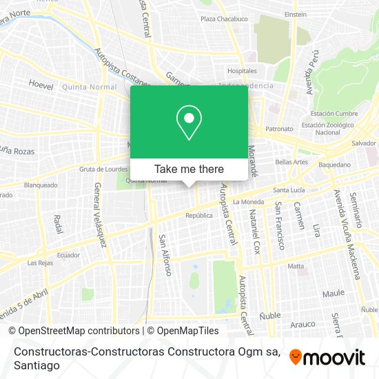 ¿Cómo llegar a Constructoras-Constructoras Constructora Ogm sa en Santiago en Micro o metro?