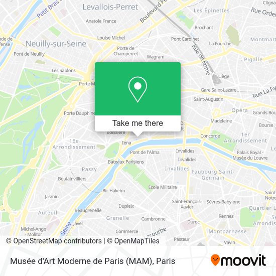 How to Get to Musée d'Art Moderne de Paris (MAM) by Metro, Bus, RER or ...