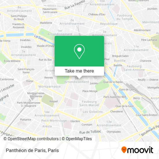 How to Get to Panthéon de Paris by Metro, Bus, RER or Train?