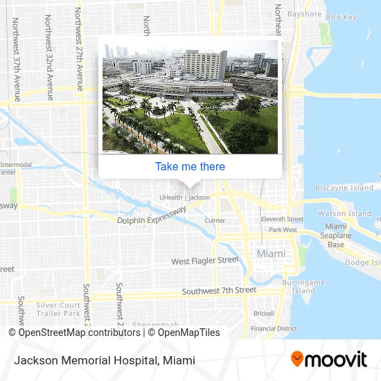 ¿Cómo llegar a Jackson Memorial Hospital en Miami en autobús o tren?